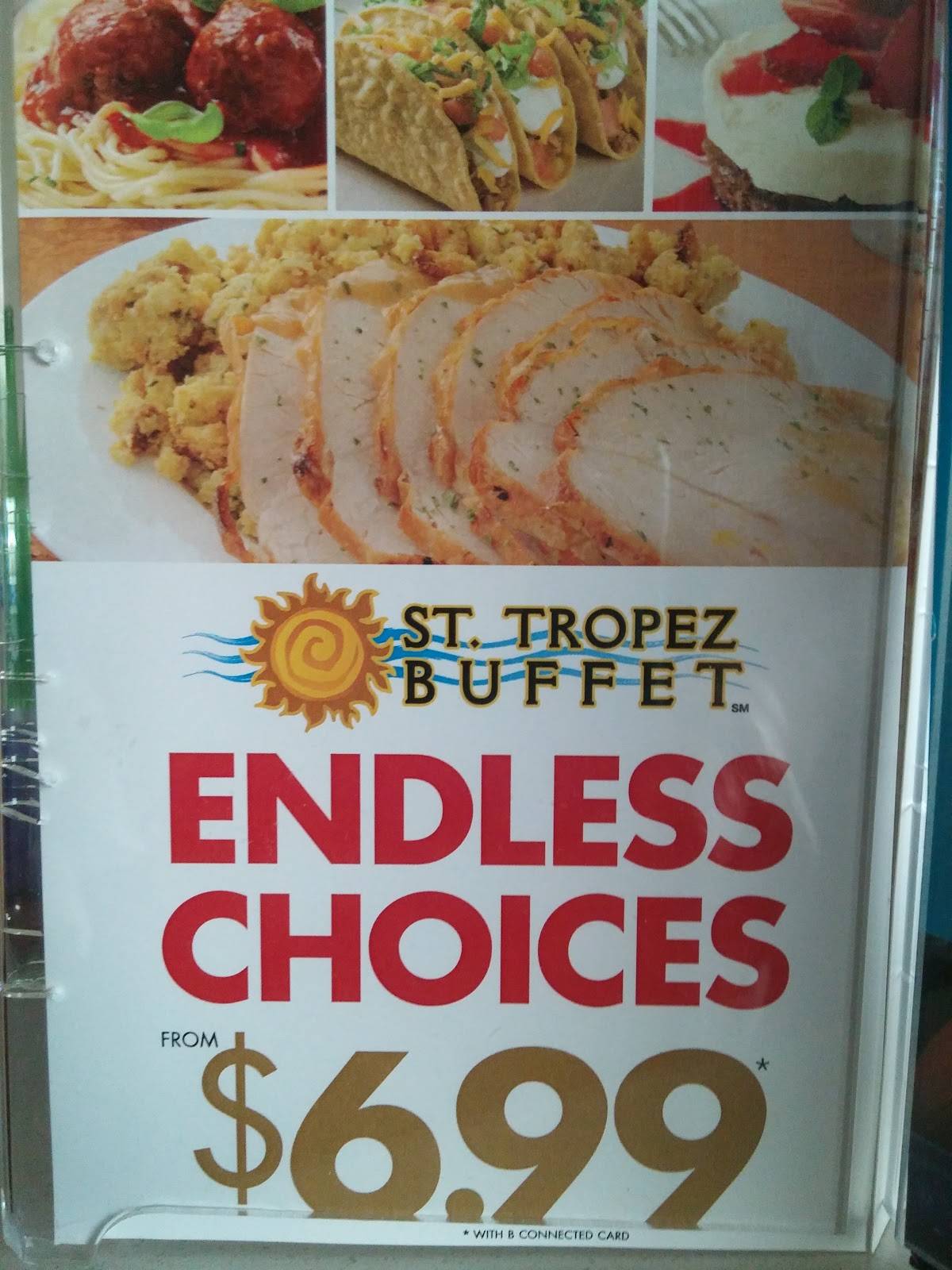 Menu at St. Tropez Buffet at Suncoast Hotel & Casino restaurant, Las Vegas