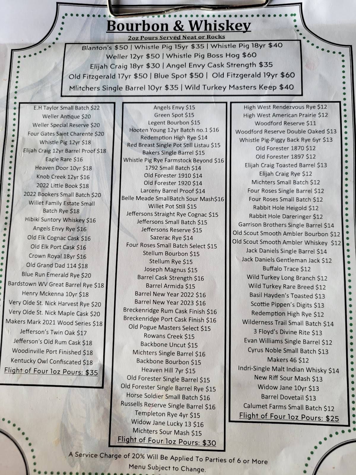 Menu at Stacks Bar and Grill, Valparaiso