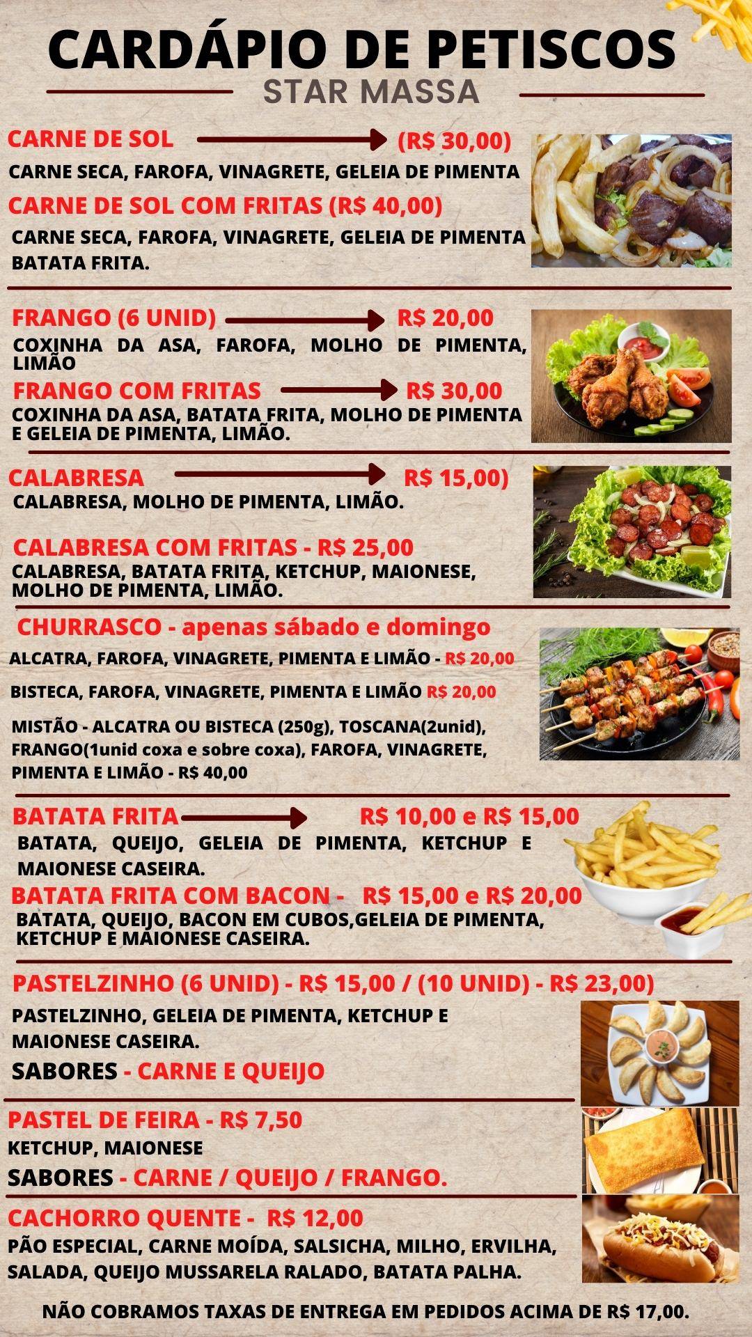 Menu em Star Massa restaurante, São Luís