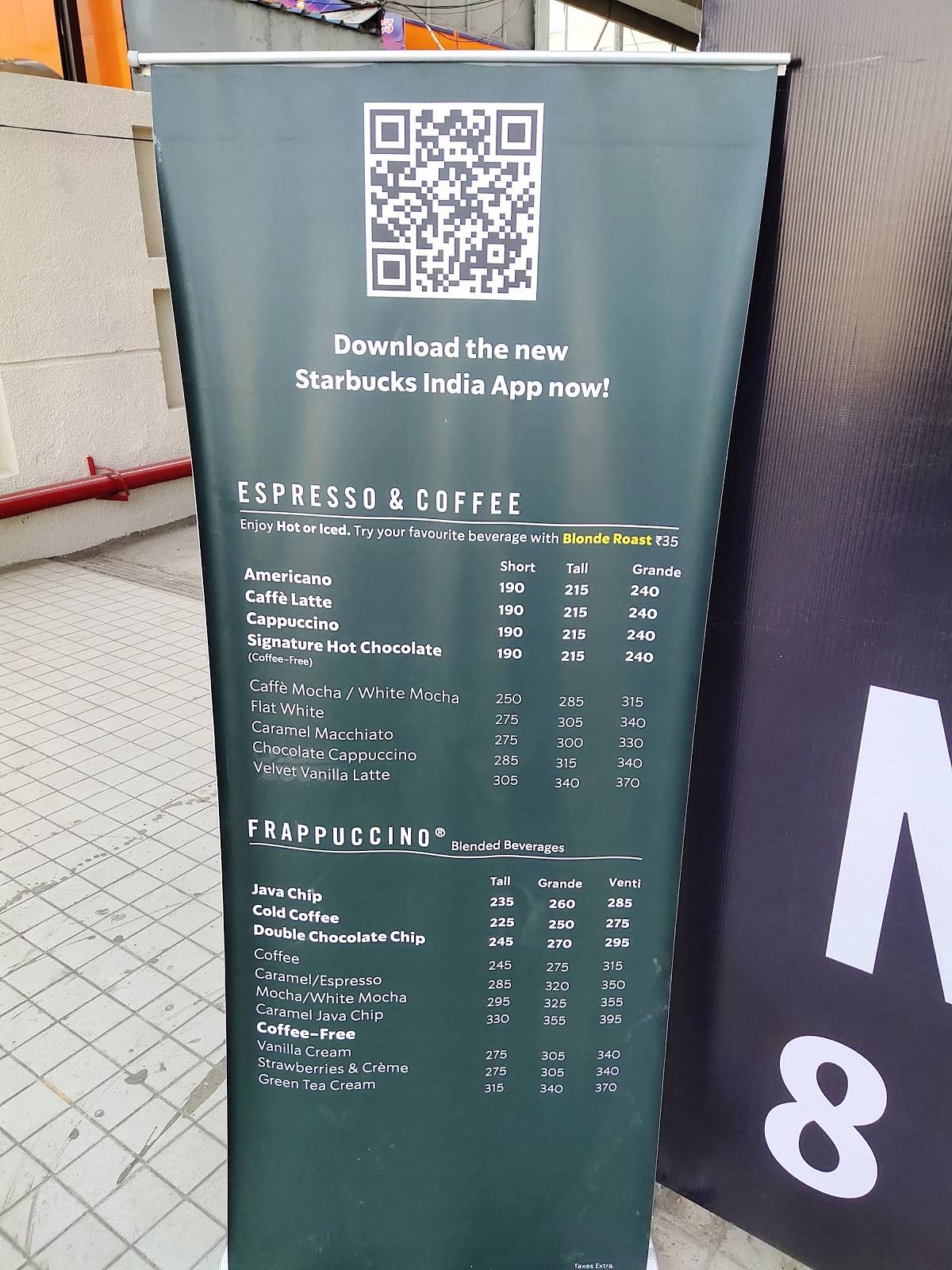 Menu at Starbucks Coffee, Indore, Flat #2