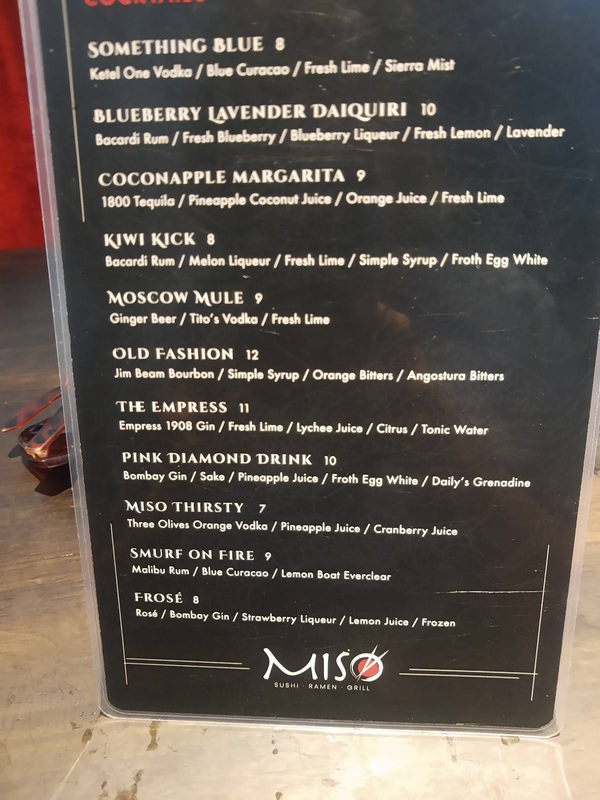 Menu at Miso Sushi, Ramen, Grill restaurant, Stillwater