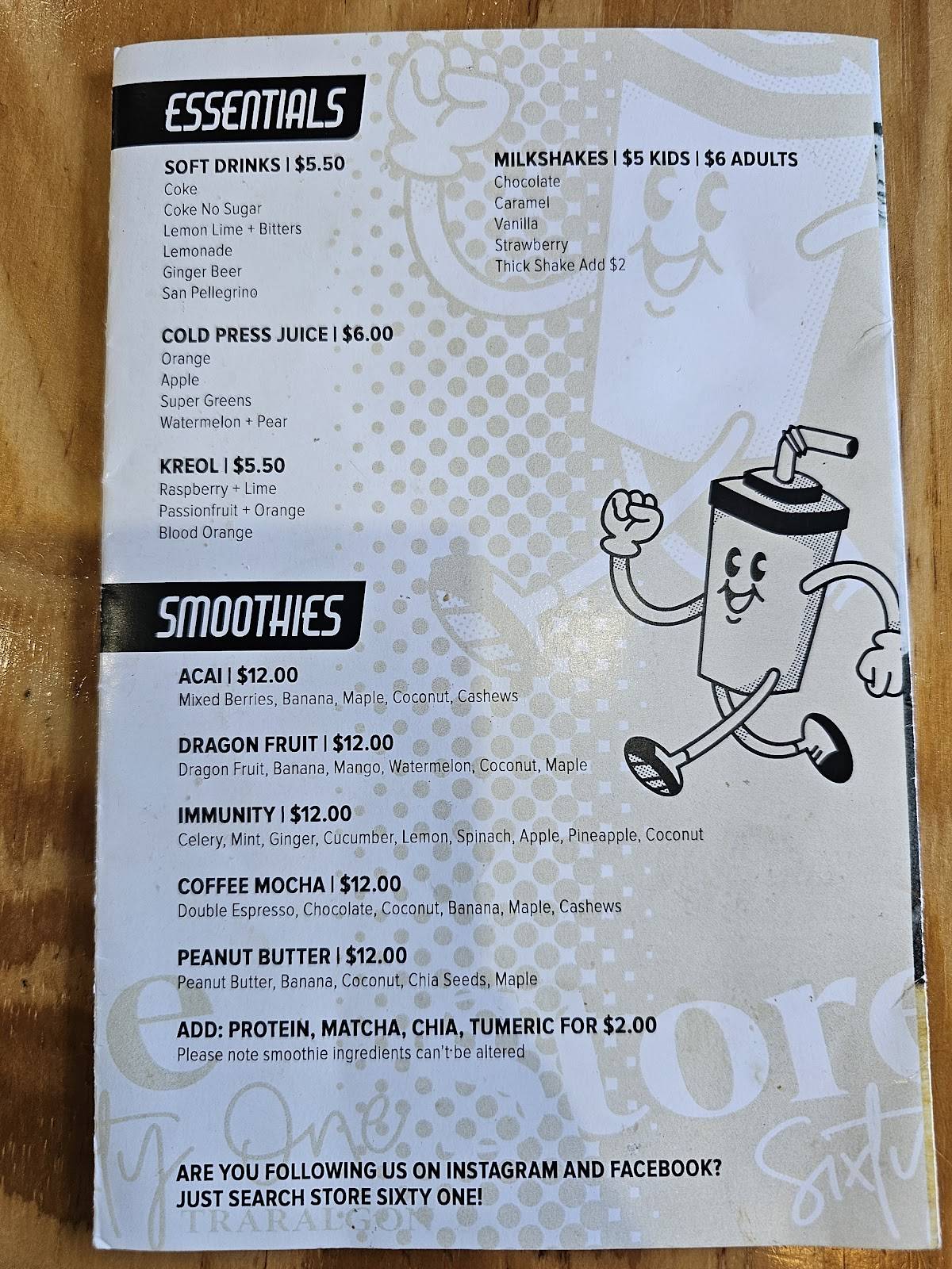 Menu at Store Sixty One - Traralgon Cafe, Traralgon