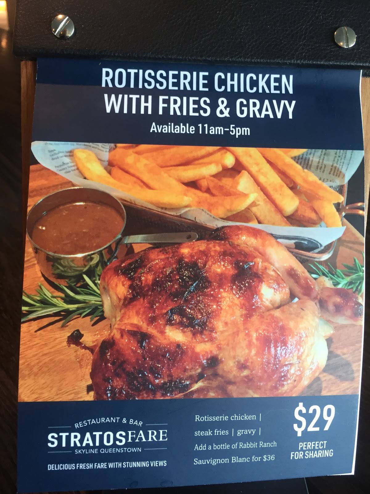 Menu at Stratosfare Restaurant & Bar, Queenstown, Skyline Queenstown 53 ...