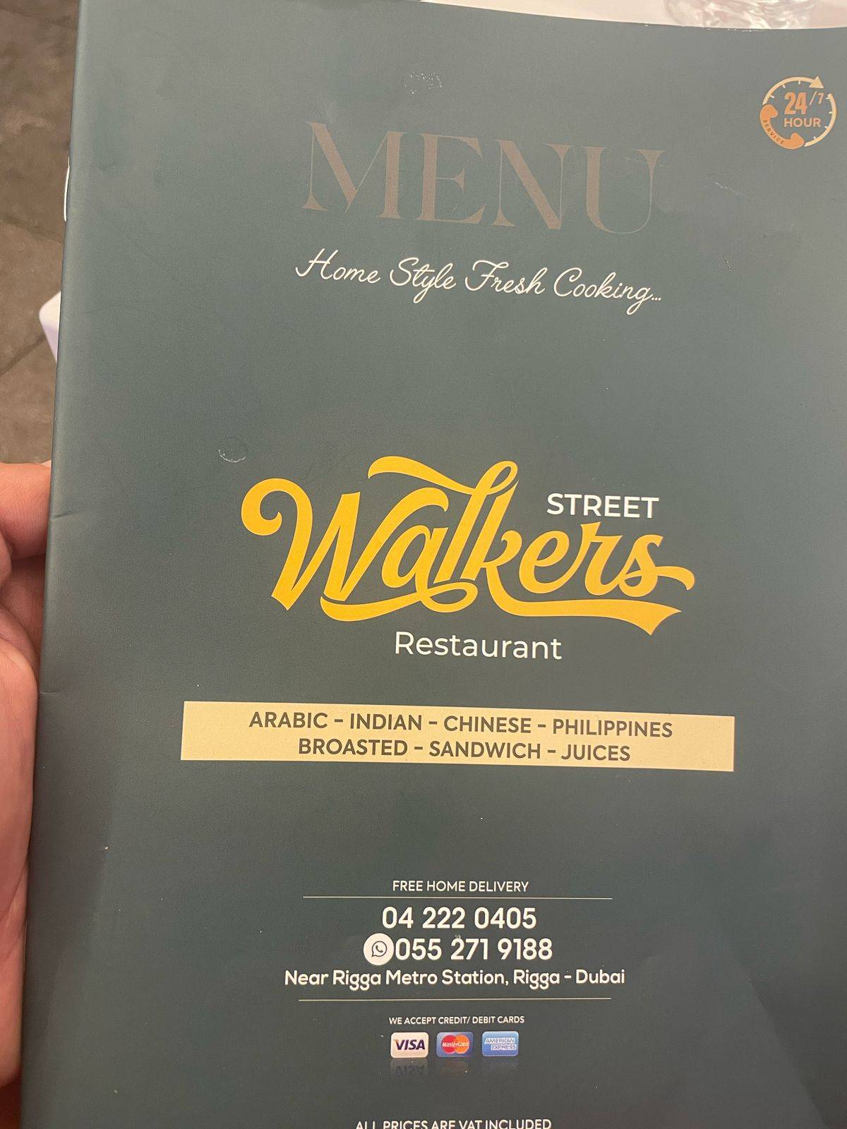 Menu at Street Walkers Restaurant, Dubai