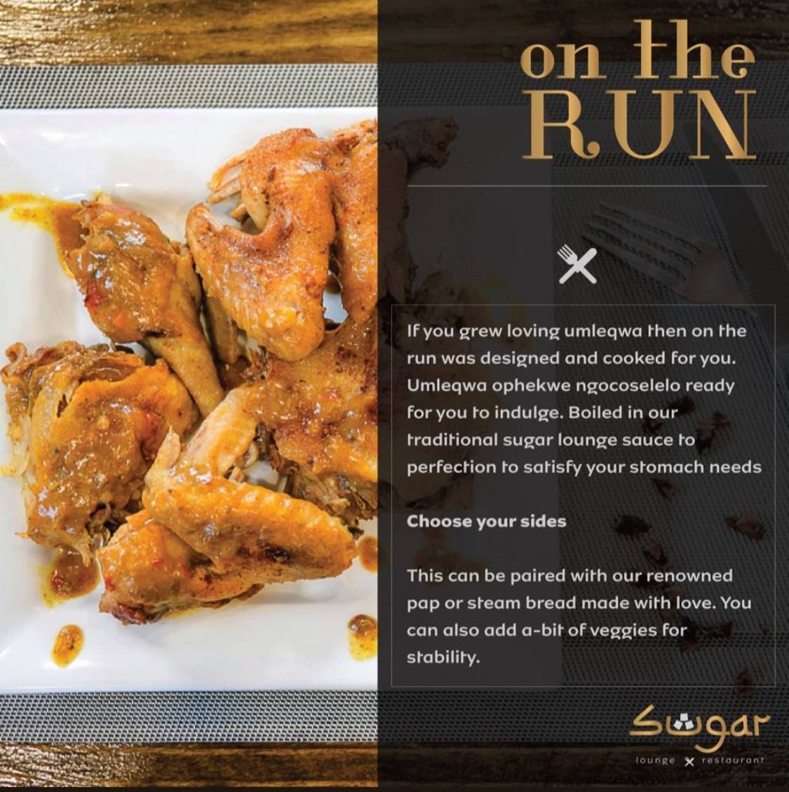 Menu at Sugar Lounge and Restaurant, Cape Town, Sakkiesdorp Cres