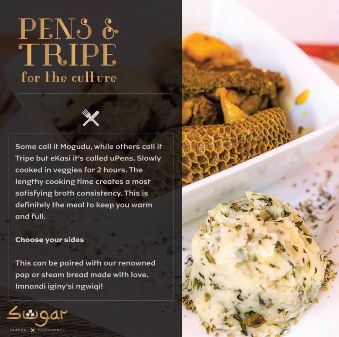 Menu at Sugar Lounge and Restaurant, Cape Town, Sakkiesdorp Cres