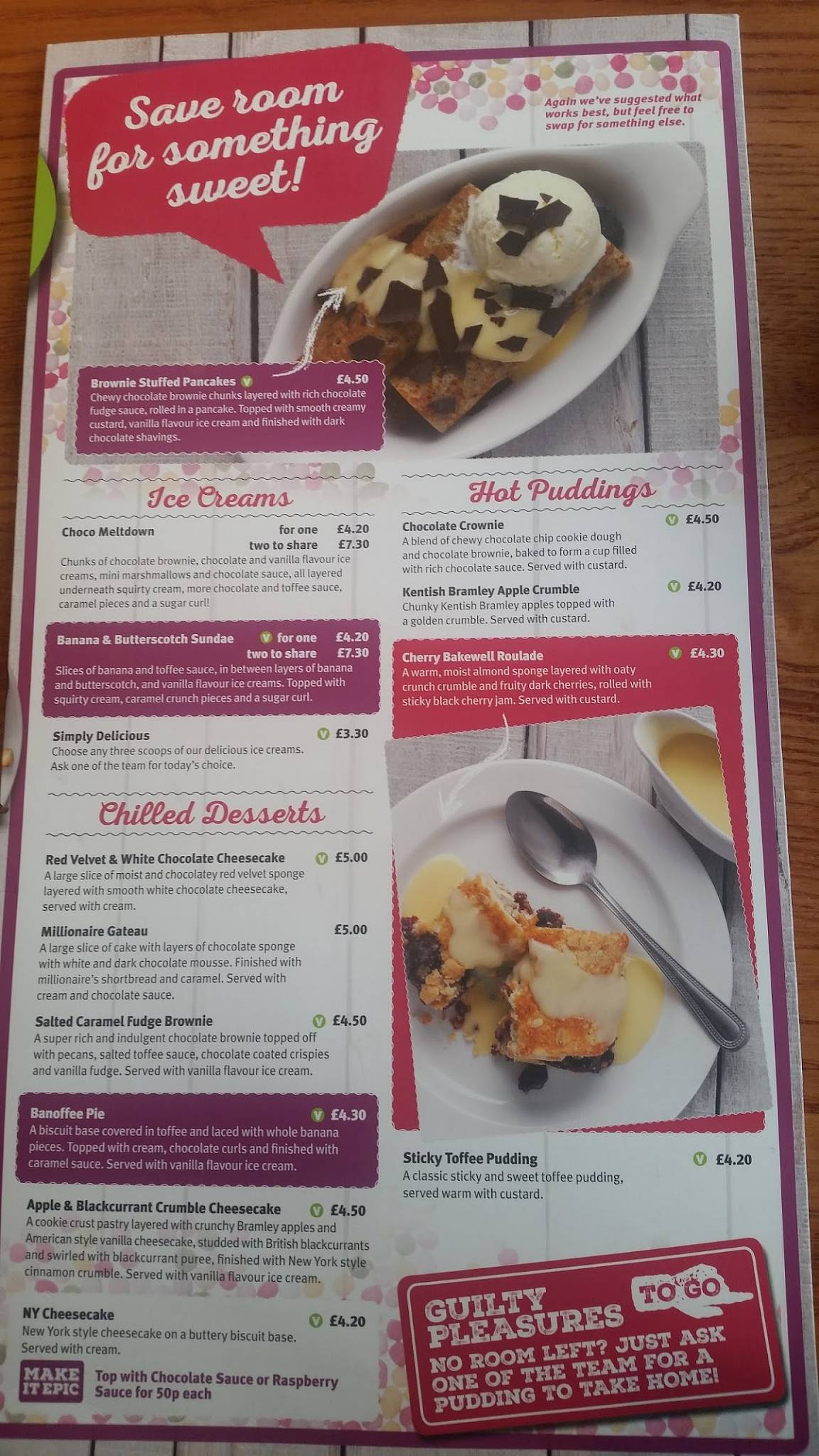 Menu at Sugar Mill restaurant, Bourne