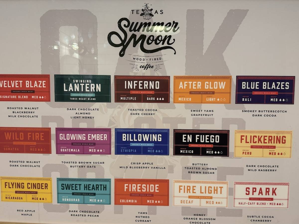 Carta del restaurante Summer Moon Coffee, Conroe