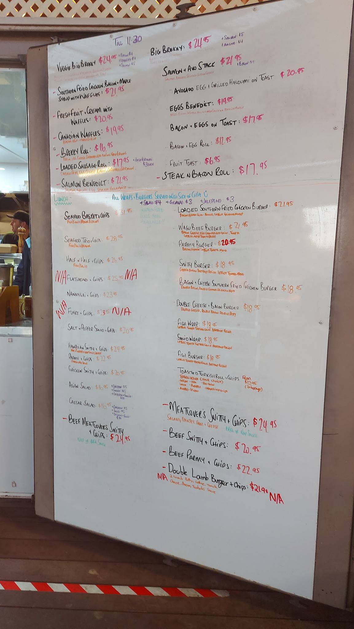 Menu at Sumthin' Tastee cafe, Whyalla, Broadbent Terrace