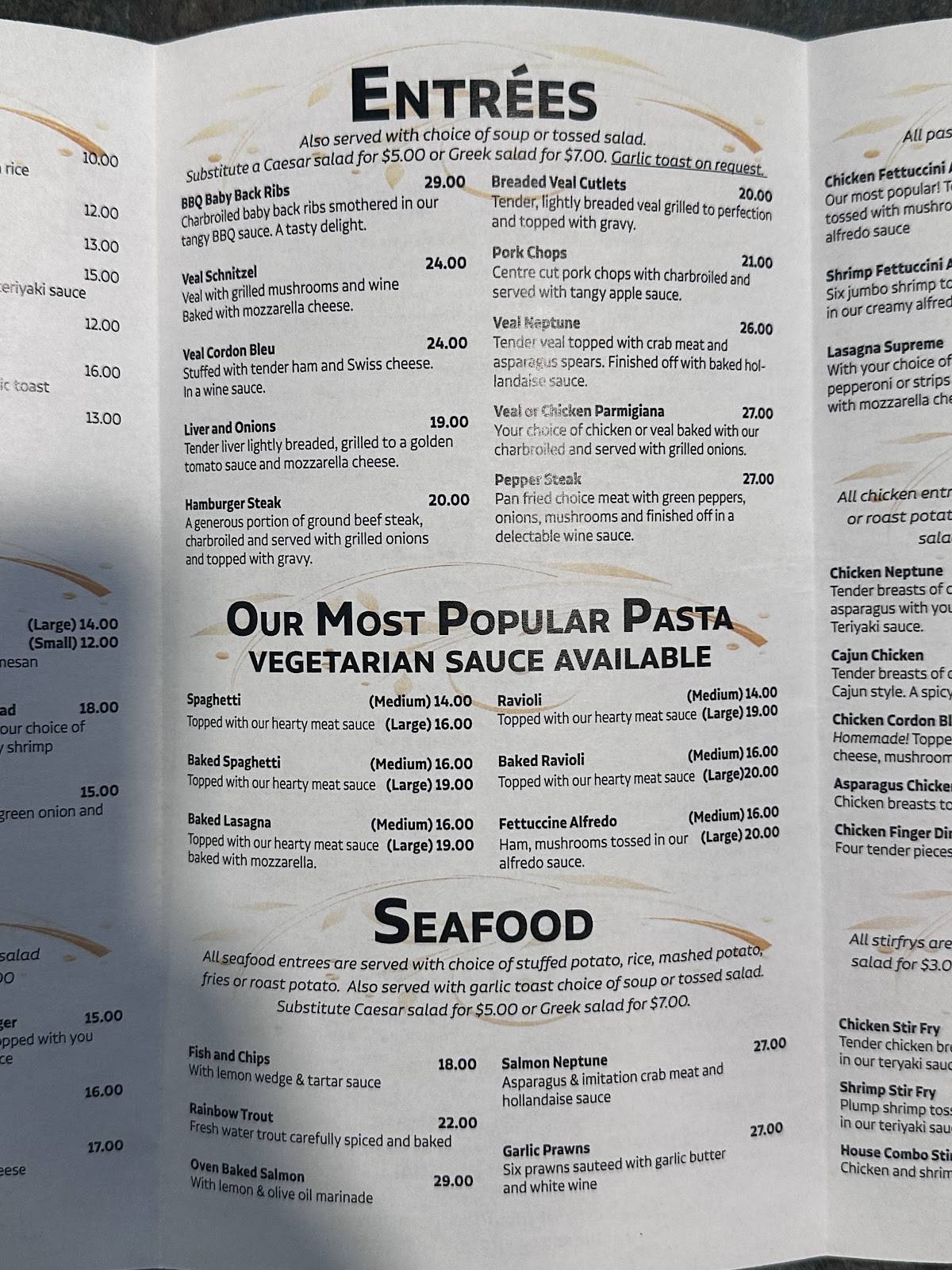 Menu at Piros Family Restaurant, Sundre