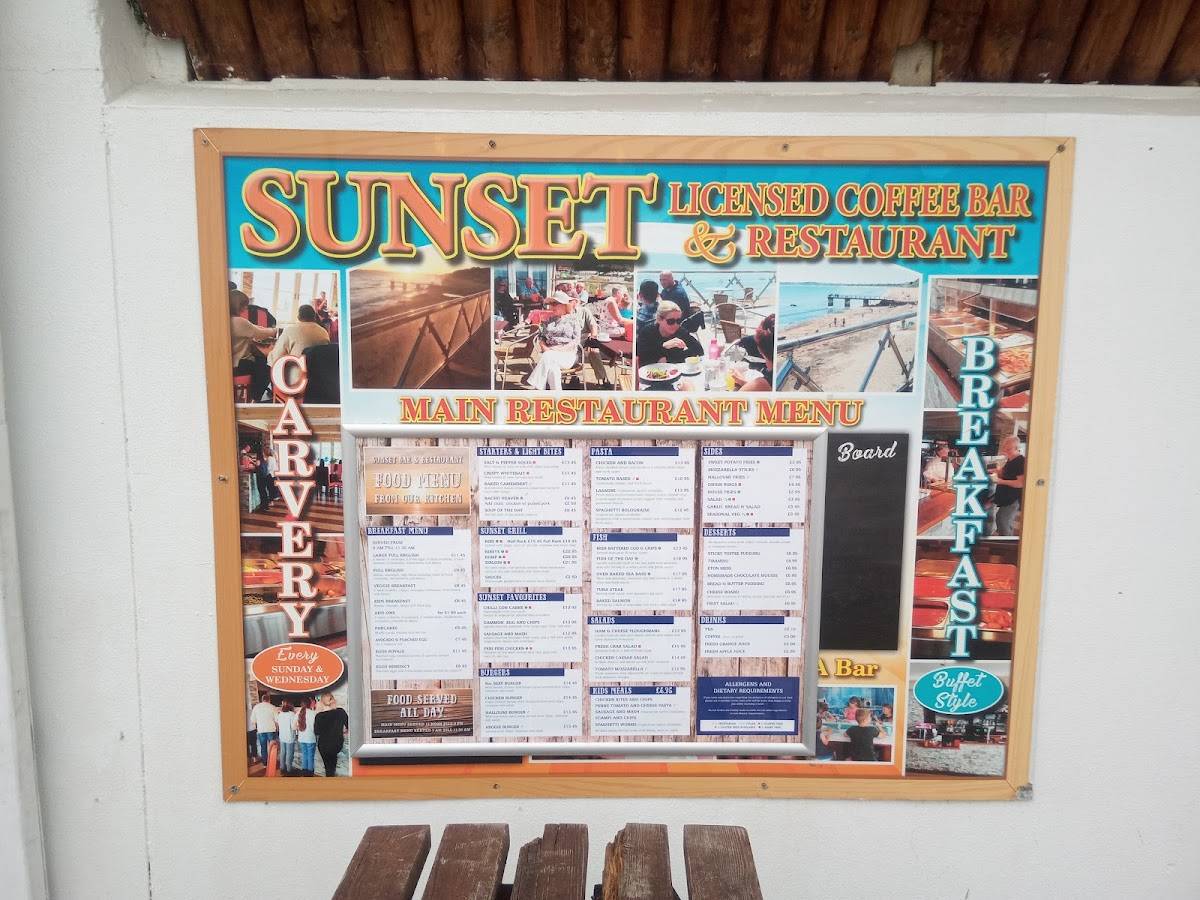 Menu at Sunset Bar & Restaurant, Weymouth