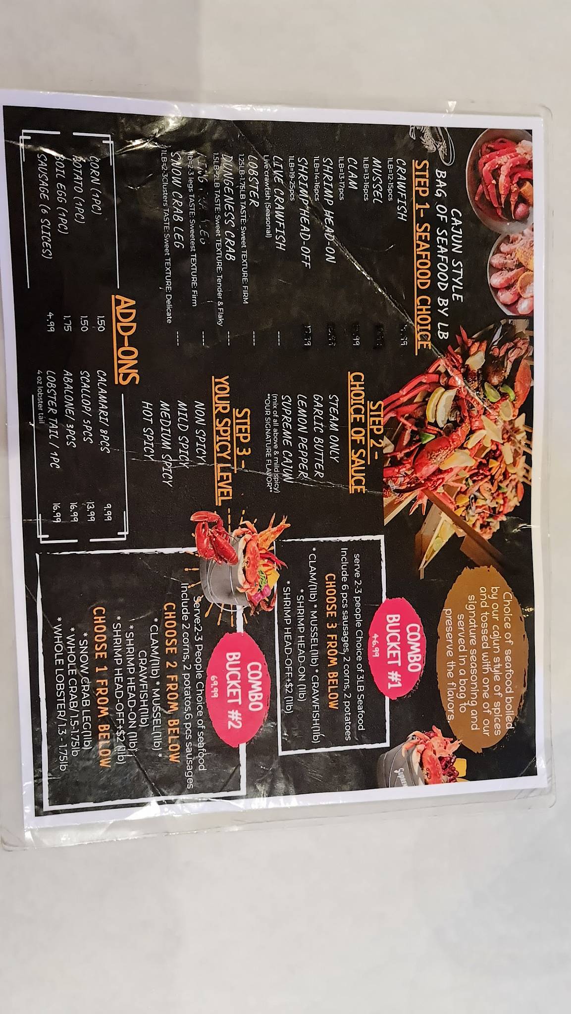 Menu at Supreme Crab Buffet restaurant, Redwood City