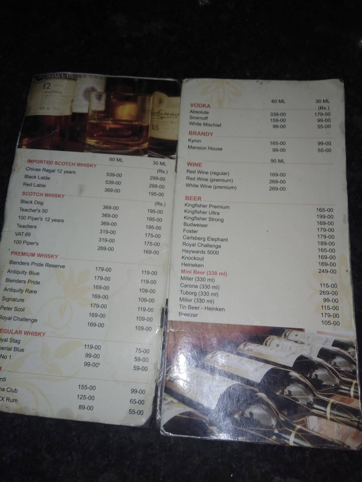 Menu at Suraj Restaurant and Bar, Hyderabad, Gachibowli Cross Roads