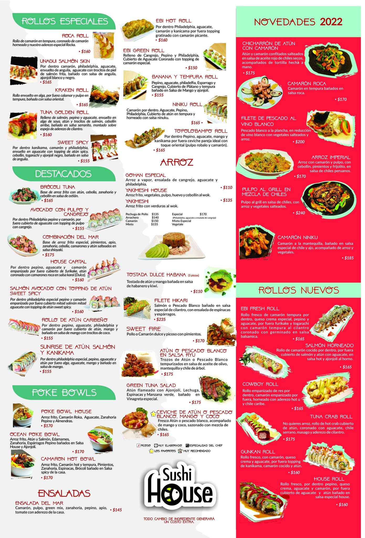 Carta del restaurante SUSHI HOUSE, Los Mochis