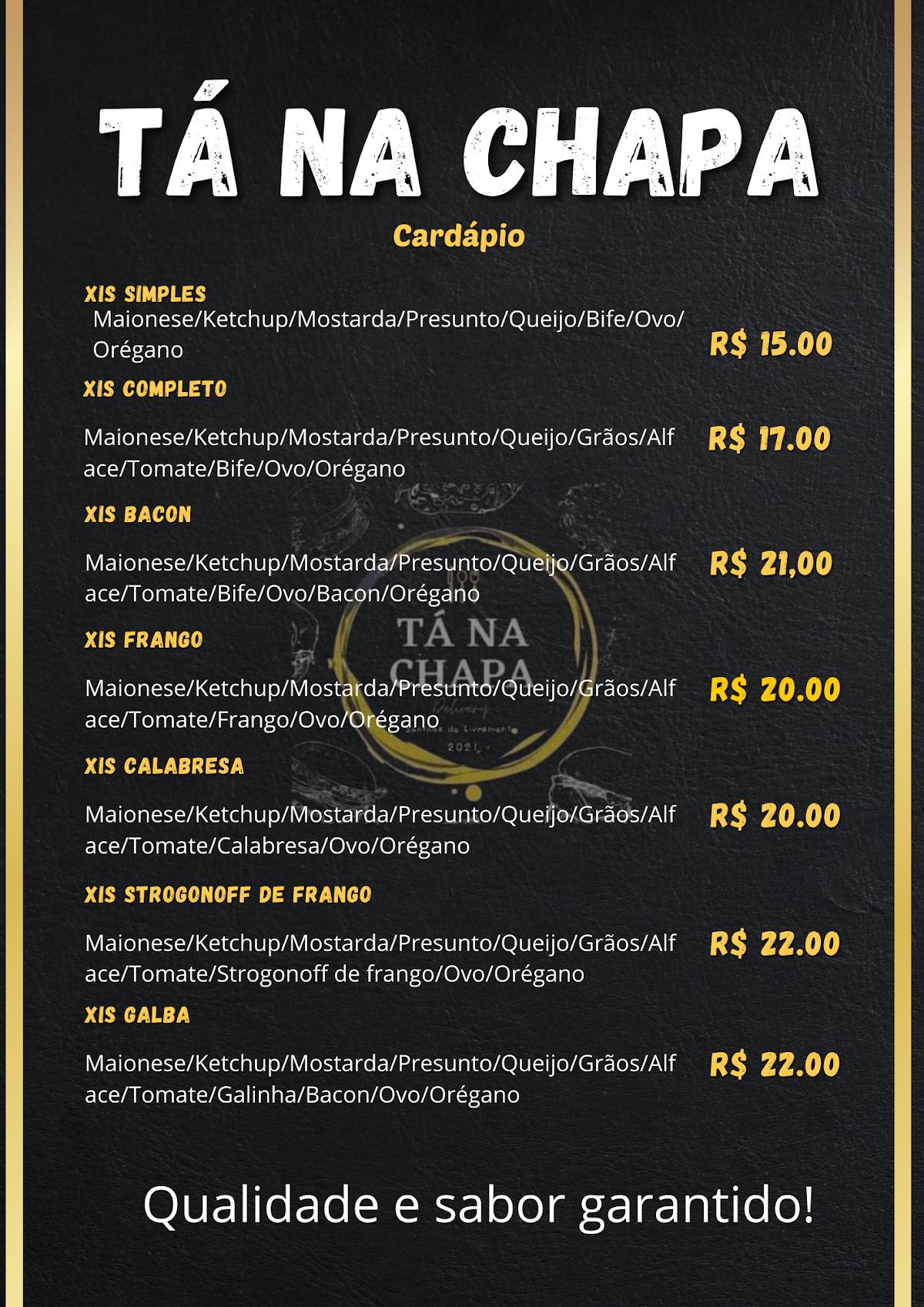 Menu em TÁ NA CHAPA pub & Bar, Santana do Livramento