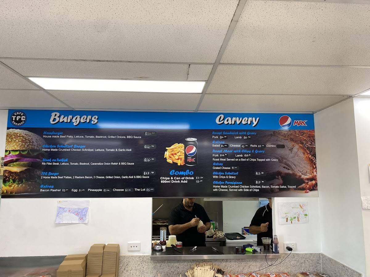 Menu at TFC Cafe Carvery, Eight Mile Plains