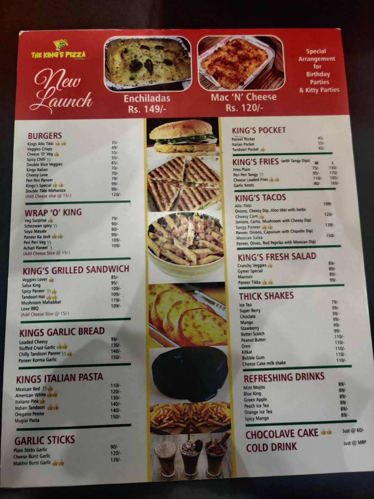 Menu at THE KINGS PIZZA, Pinjore