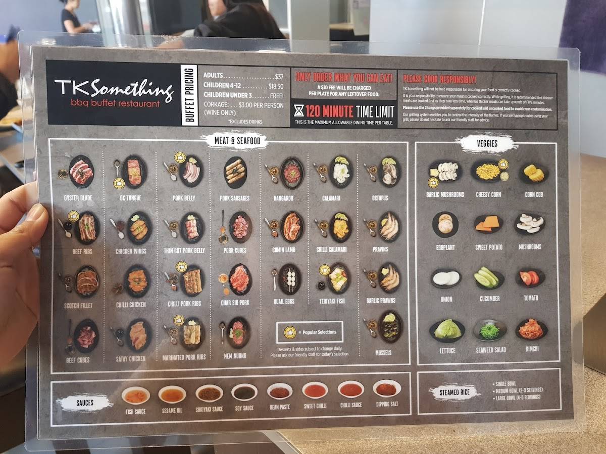 Menu at TK Something BBQ Restaurant, Canley Vale