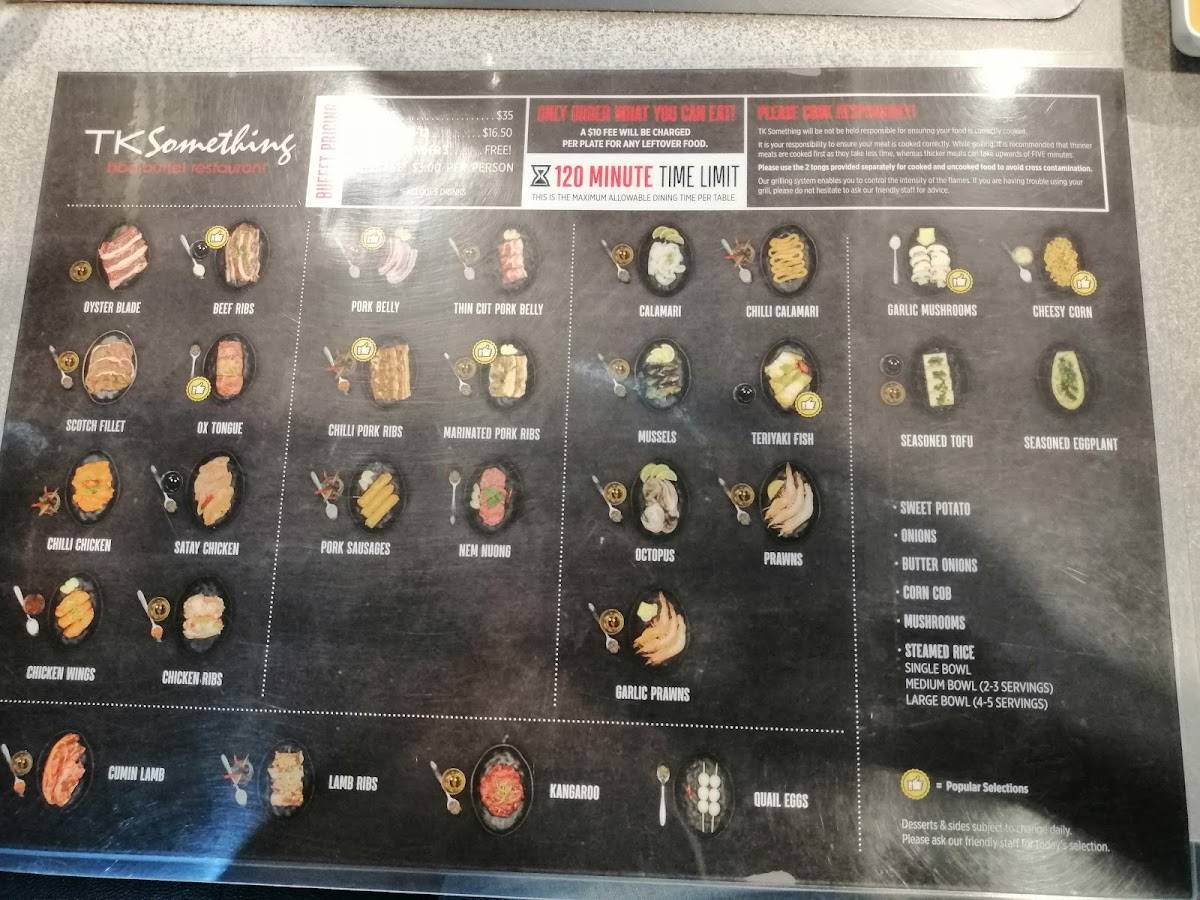 Menu at TK Something BBQ Restaurant, Canley Vale