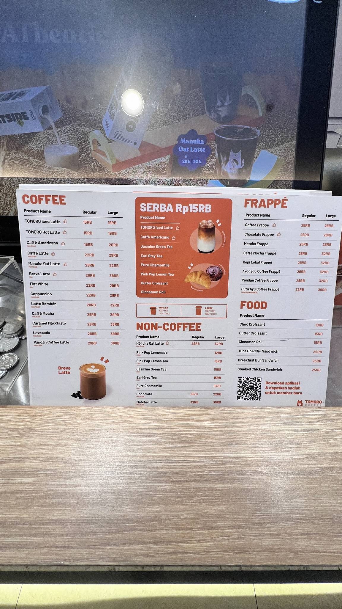 Carta de TOMORO COFFEE - TangCity, Tangerang