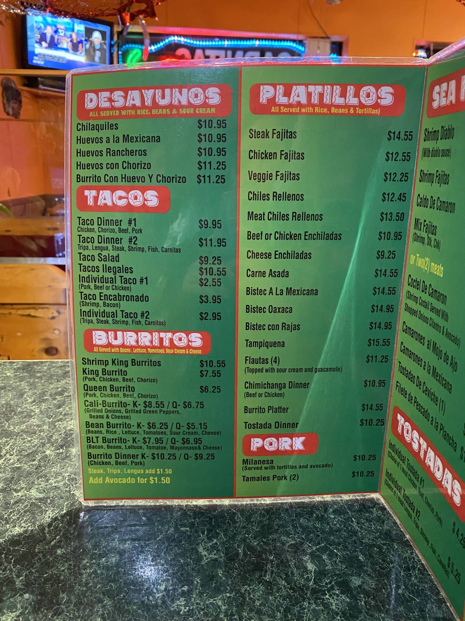 Menu at Taco Burrito Express Island Lake restaurant, Island Lake