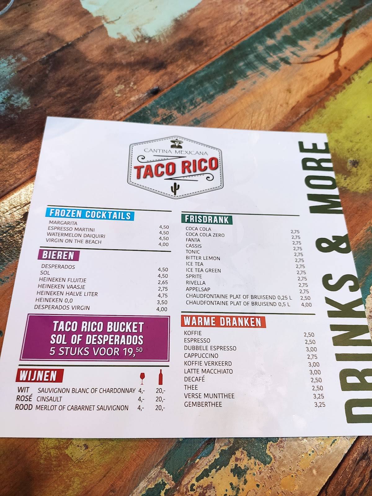 Speisekarte von Taco Rico Amersfoort, Amersfoort