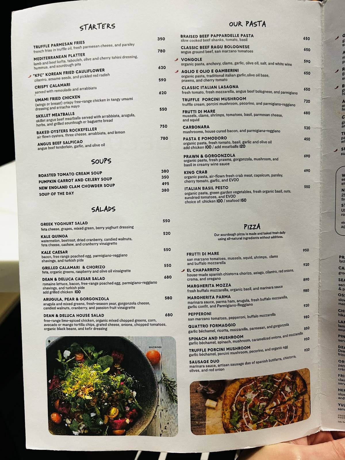 Menu at Dean & DeLuca ORE Central Tower restaurant, Taguig, G/F ORE ...