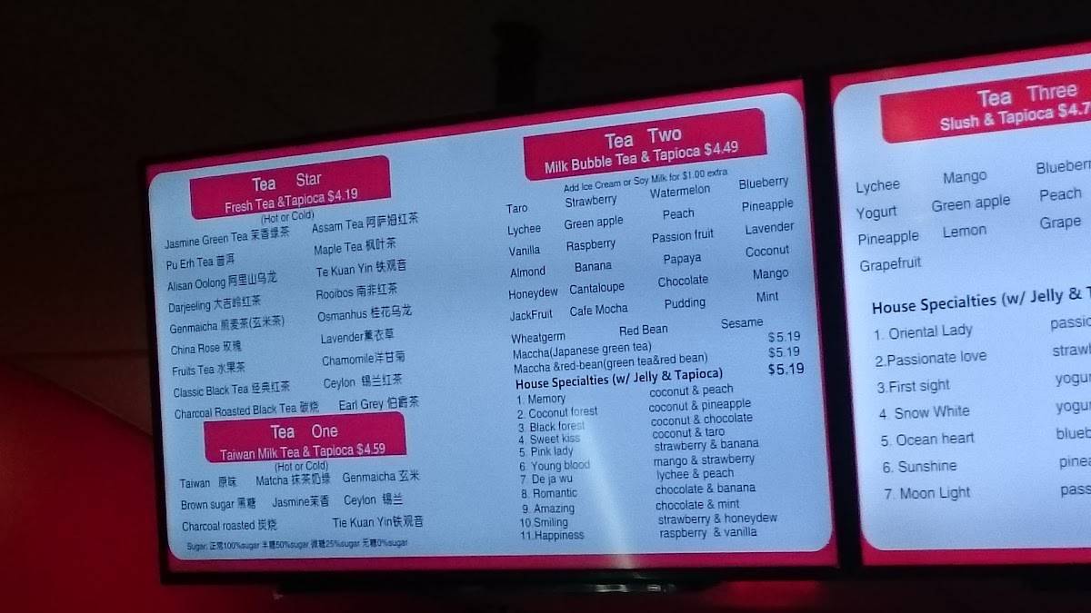 Carta del restaurante Taiwan Bubble Tea, Edmonton, 23 Ave NW Unit 103