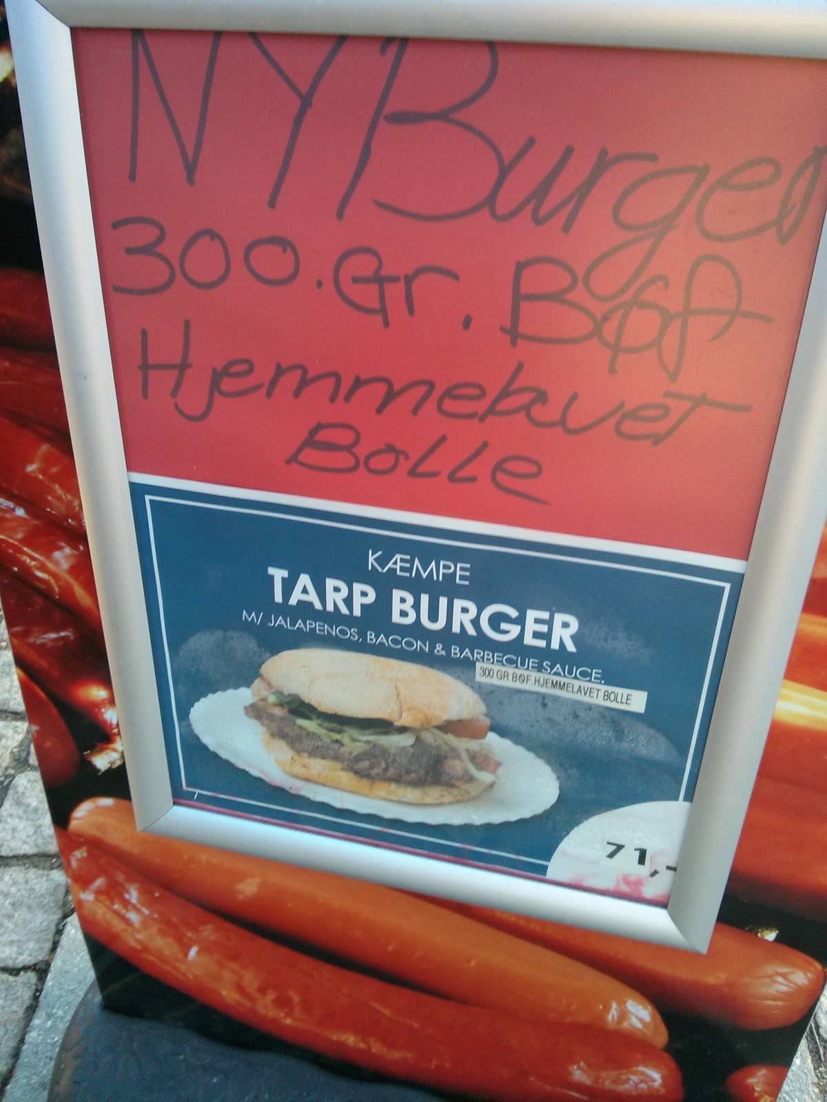 Menu at Tarp Grill restaurant, Esbjerg