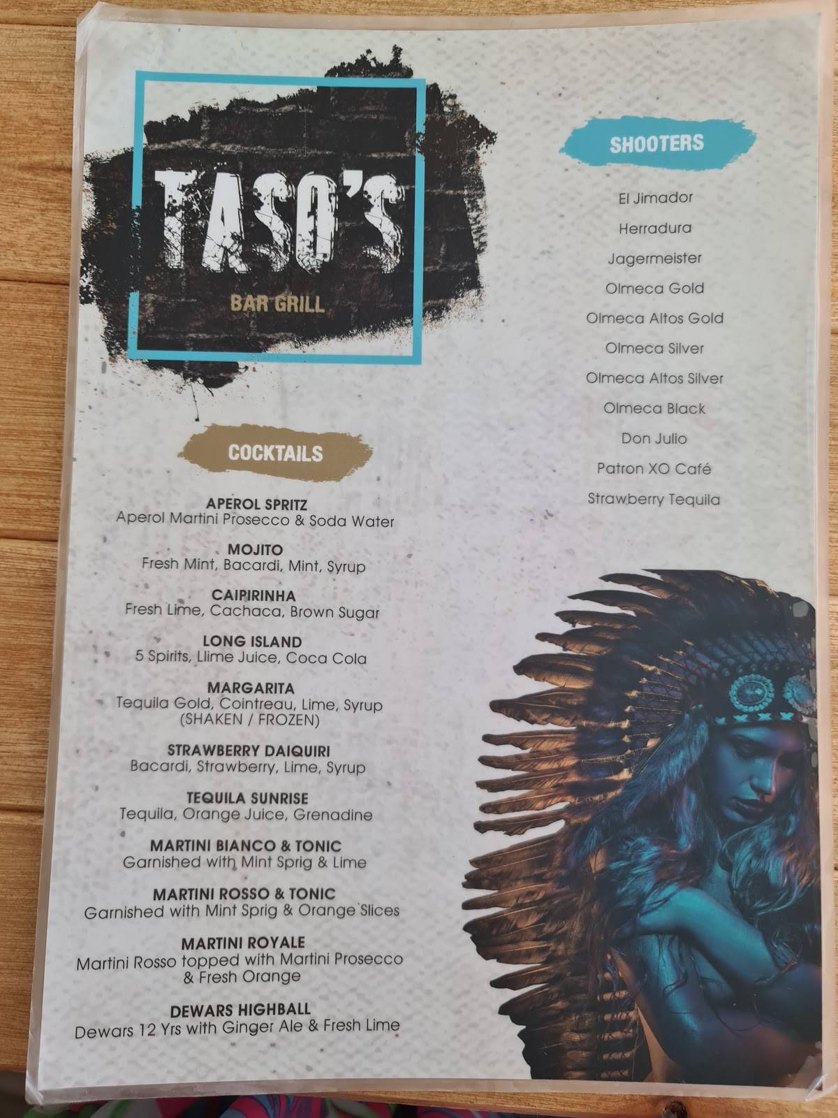 Menu at Taso's Bar & Grill Ballito, Dolphin Coast