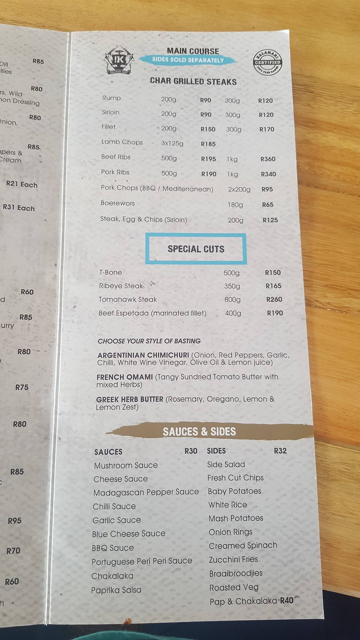 Menu at Taso's Bar & Grill Ballito, Dolphin Coast