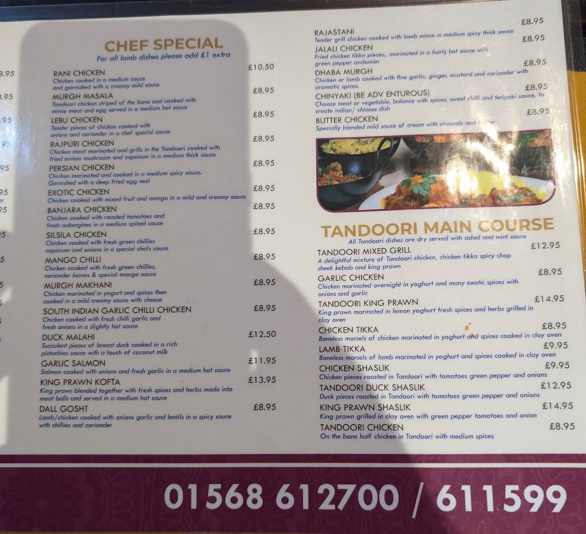 Menu at Taste Of India restaurant, Leominster