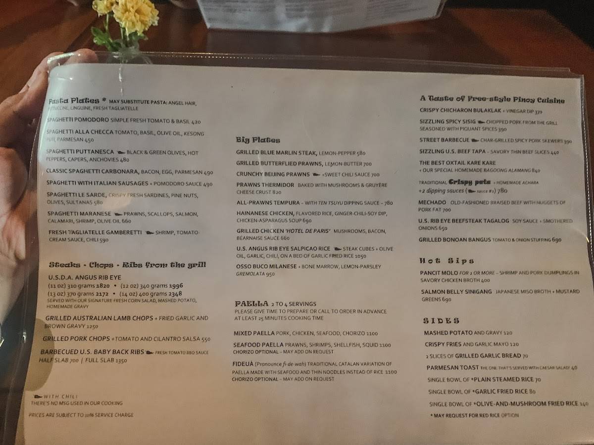 Menu at Taste of L.A. Café cafe, Quezon City