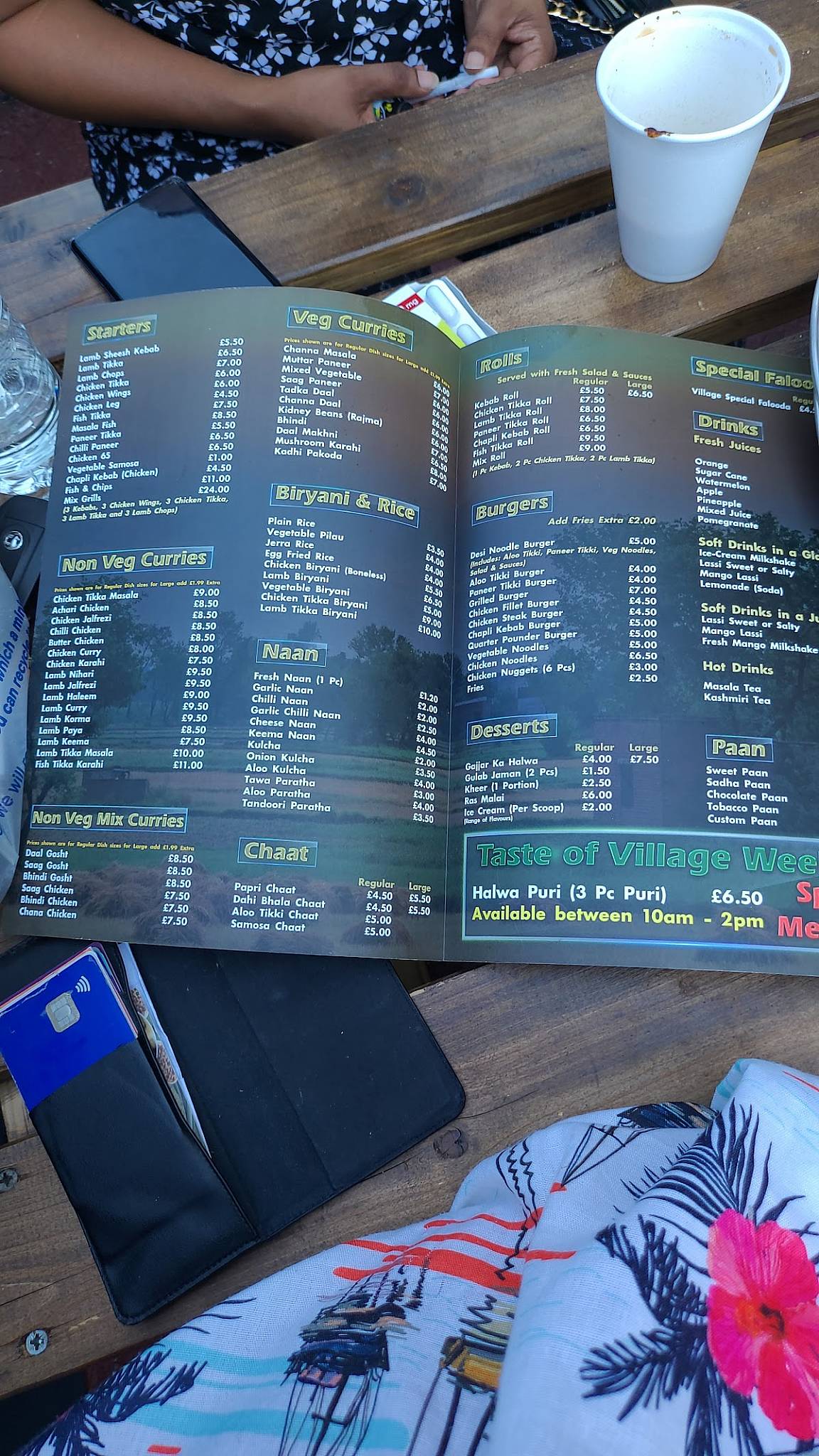 Carta de Taste of Village Pakistani Restaurant, Hayes