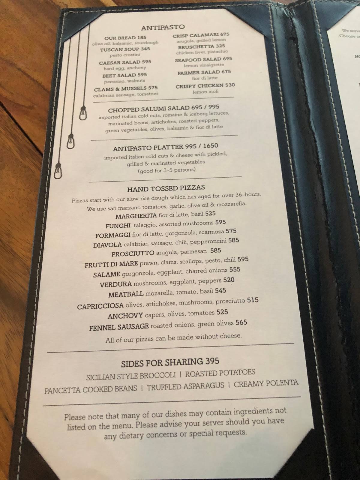 Menu at Tavolata DCC restaurant, Mandaue City, Design Center of 6014