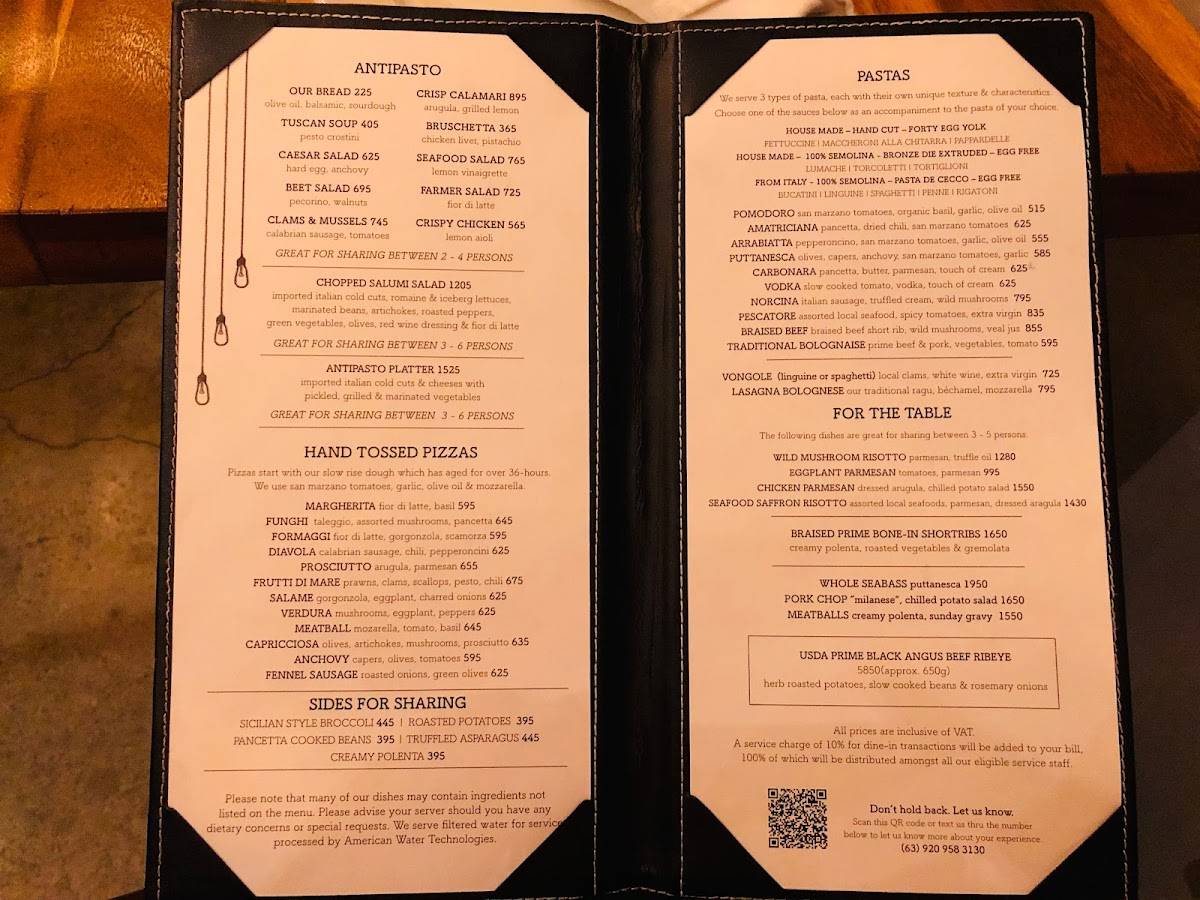 Menu at Tavolata DCC restaurant, Mandaue City, Design Center of 6014