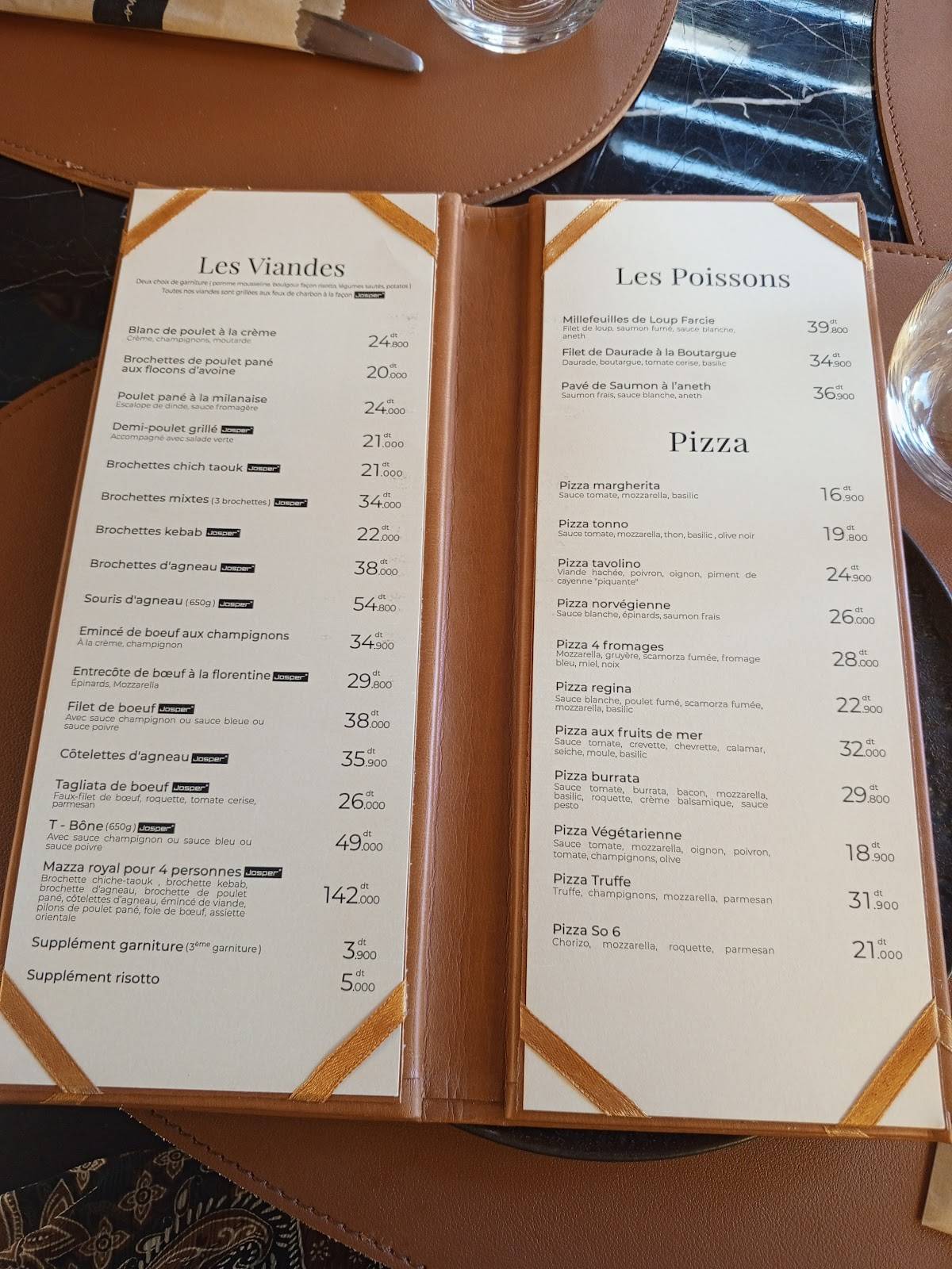 Speisekarte von Tavolino restaurant, Mégrine