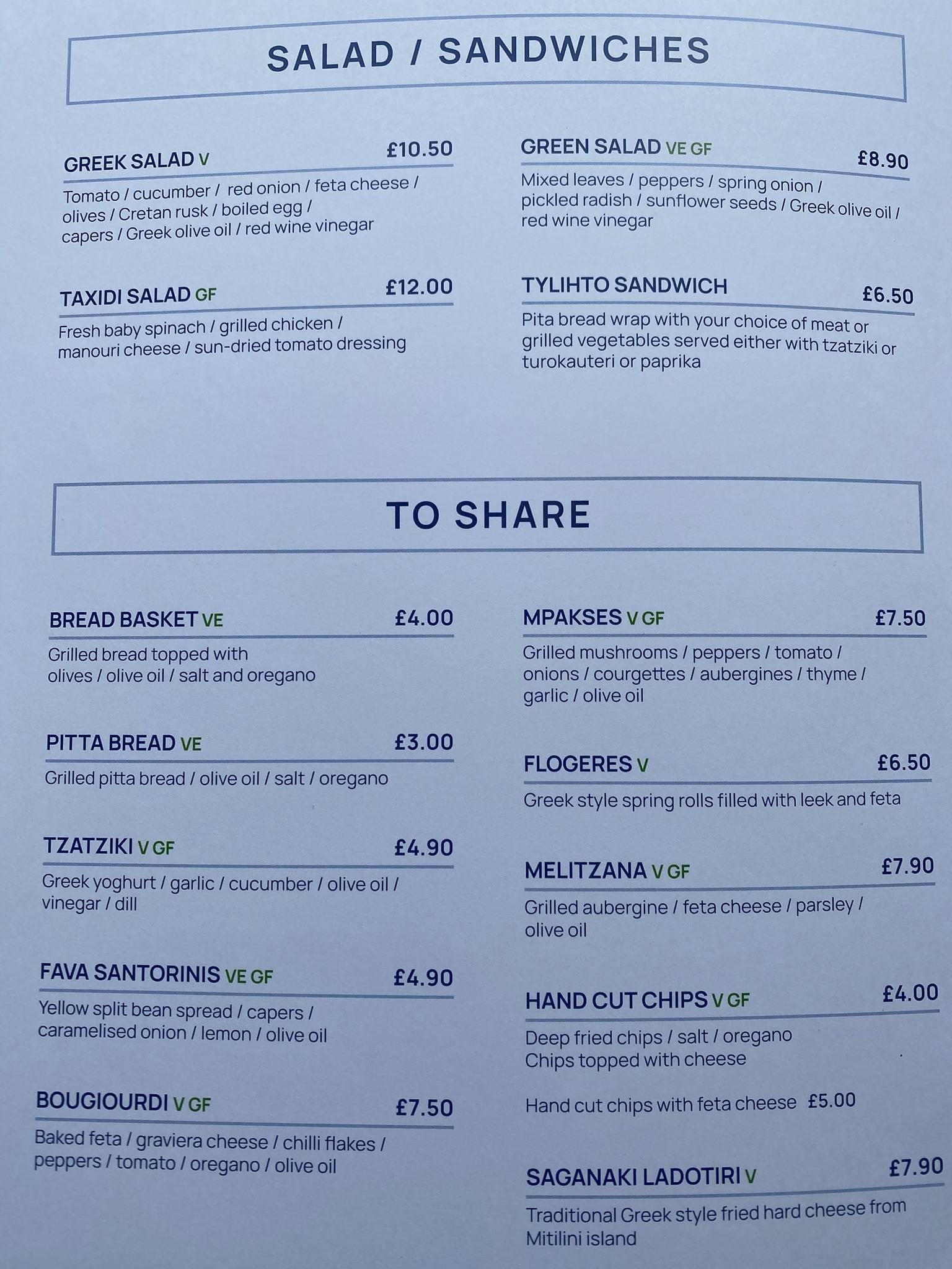 Menu at Mitsos - Serial Griller restaurant, Edinburgh