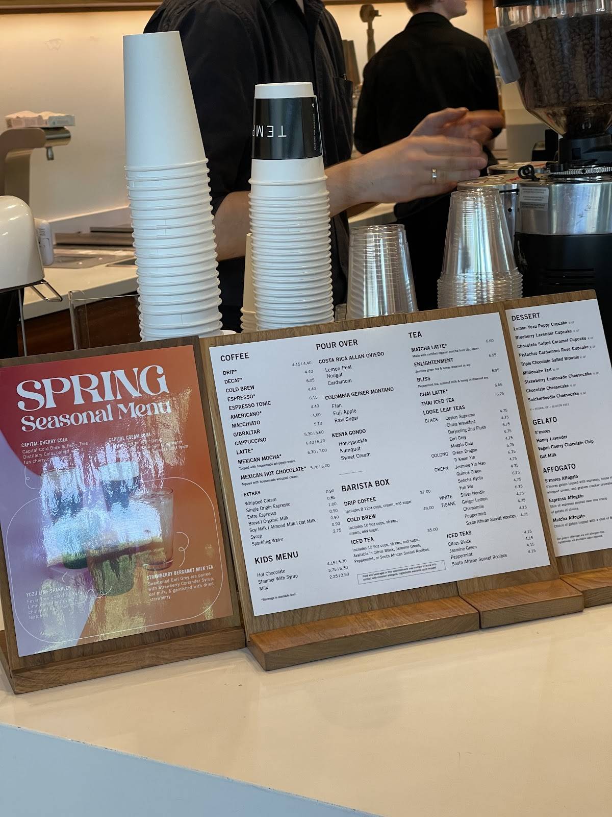Menu at Temple Coffee Roasters cafe, Sacramento, K St