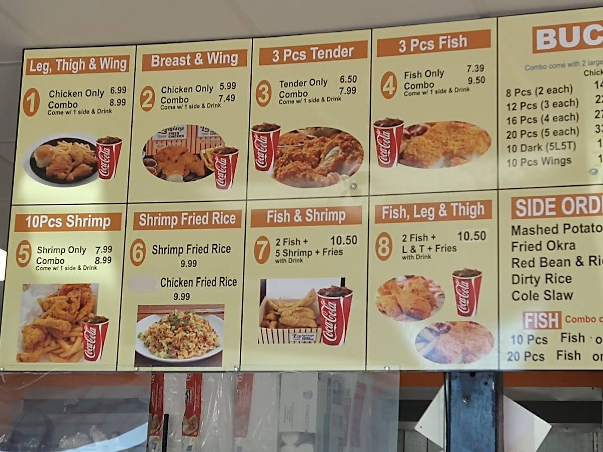 Menu at Texas Famous Fried Chicken restaurant, Tyler, S Vine Ave