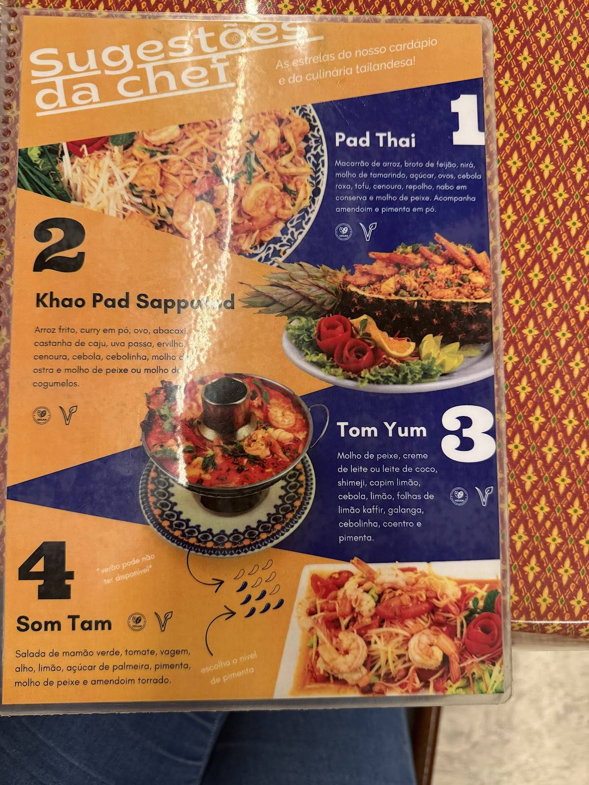 Menu em Thai E-San Restaurante Tailandês, São Paulo