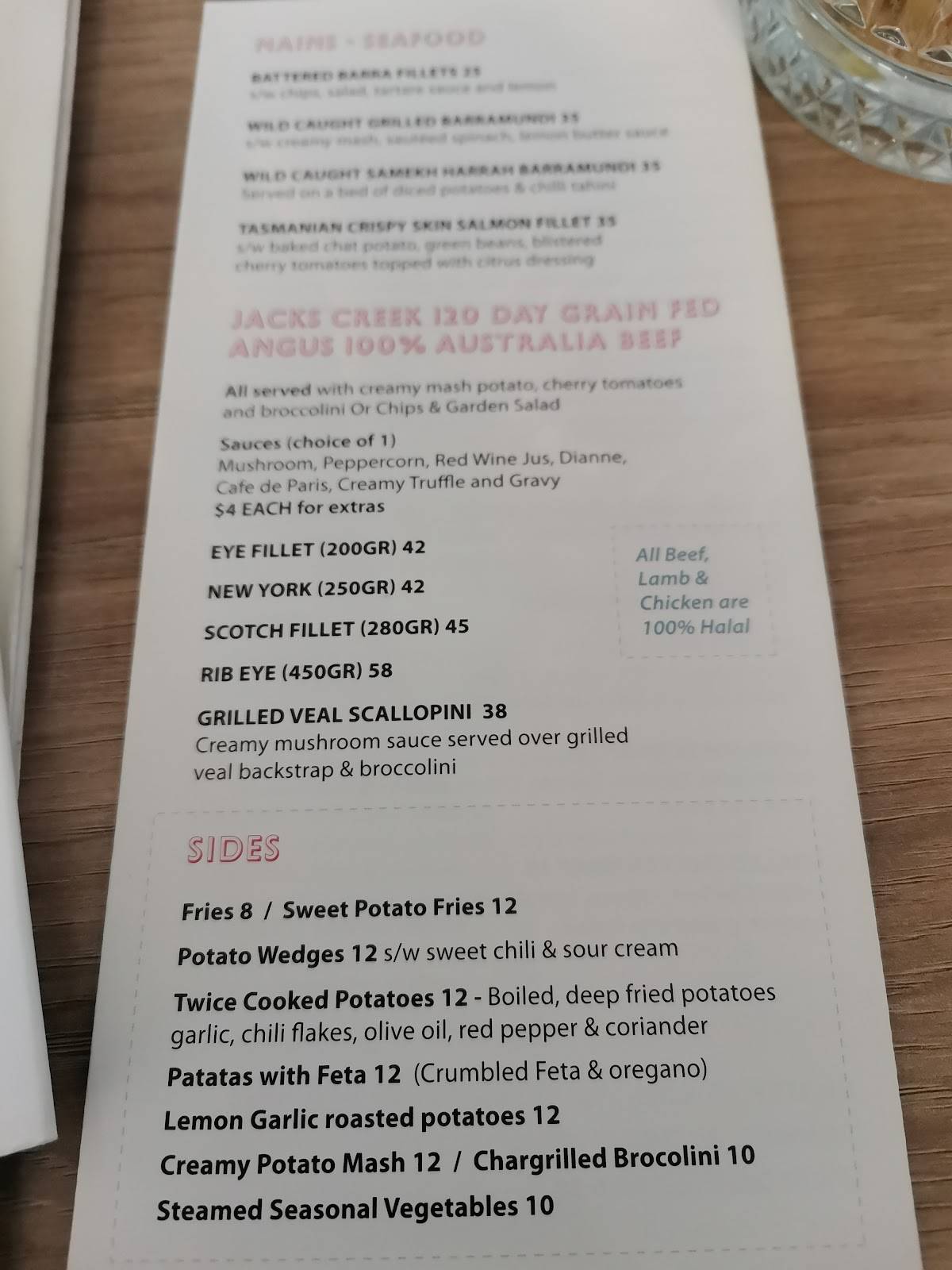 Menu at The BNK Cafe Restaurant, Moorebank