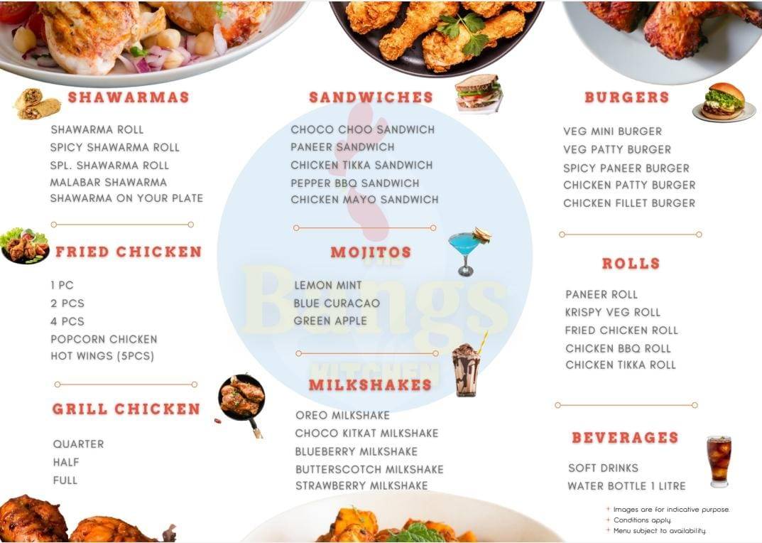 Menu at The Bangs Kitchen, Chennai