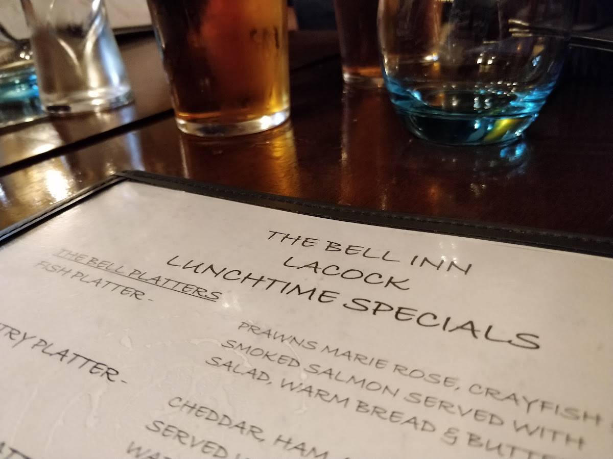 Menu at The Bell Inn pub & bar, Lacock, Bowden Hill