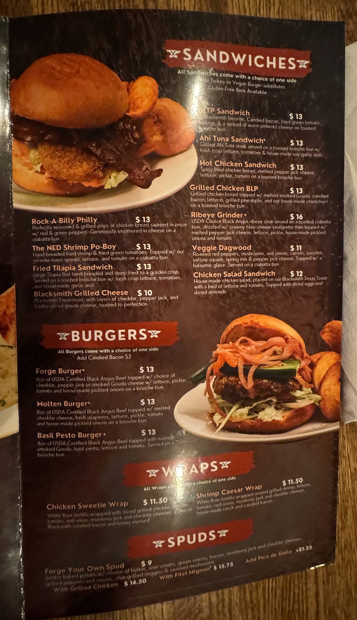 Menu at The Blacksmith Restaurant, Dyersburg