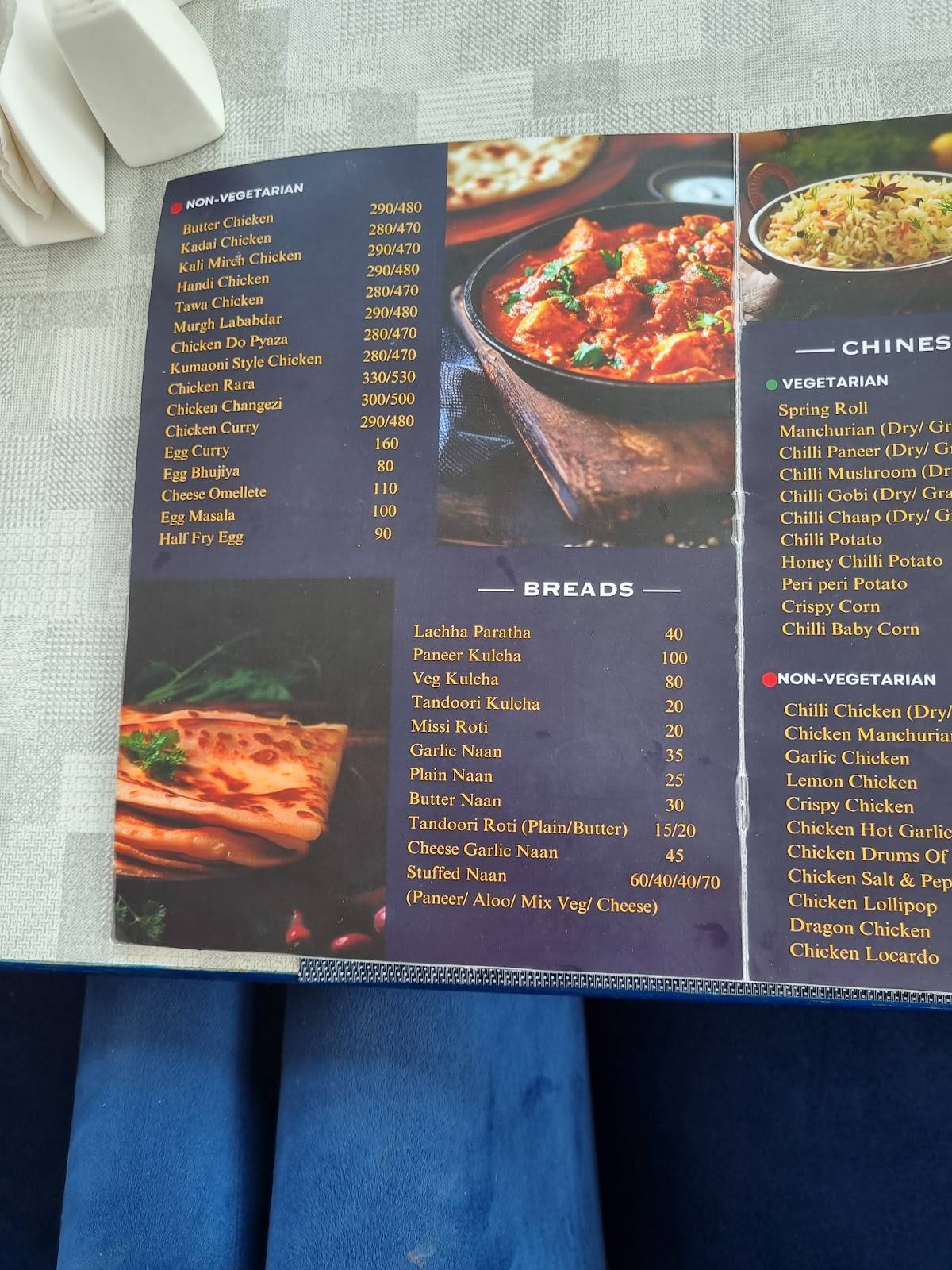 Menu at The Blu’s Cafe, Fatehpur Range