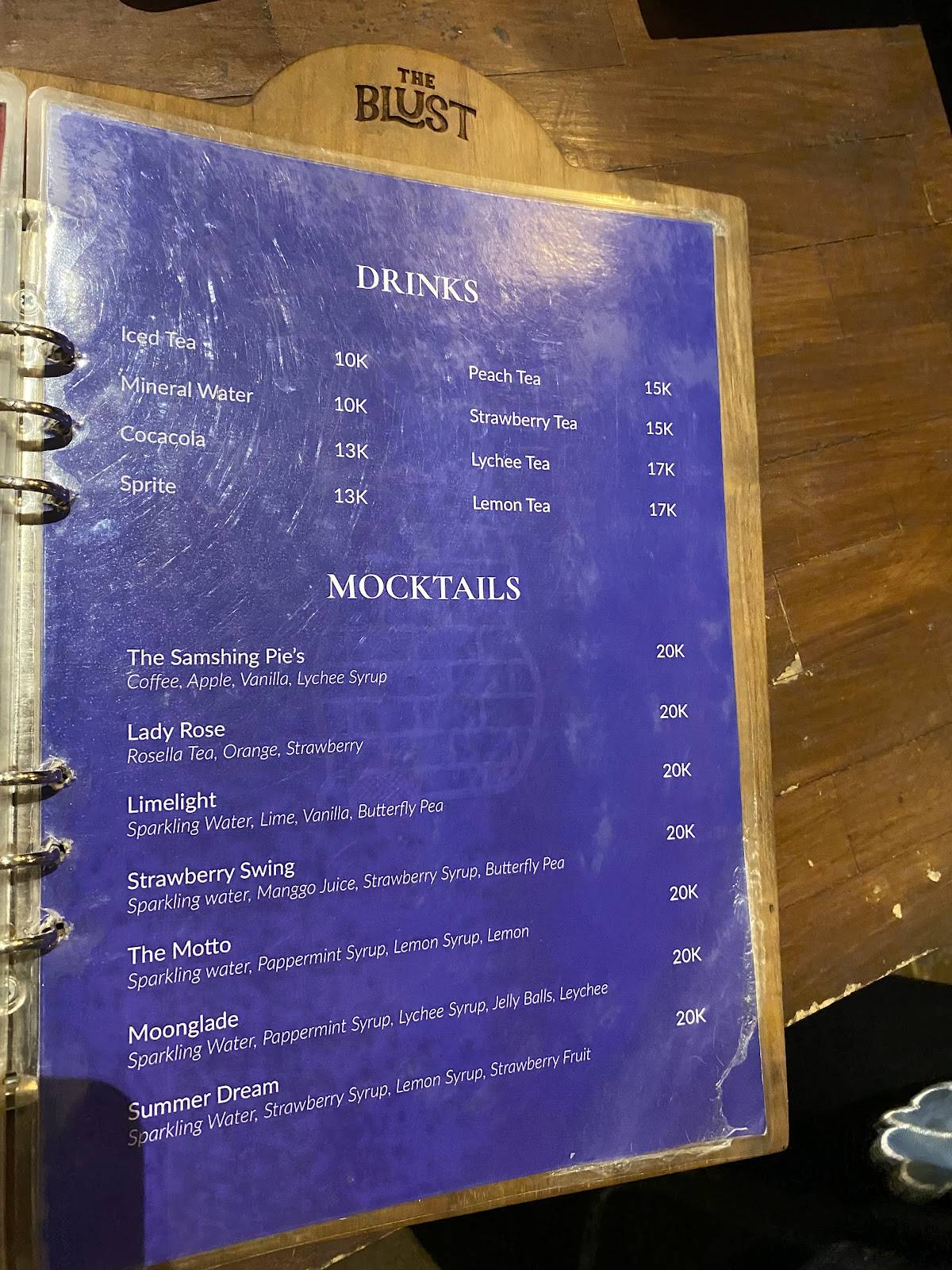 Menu at The.Blust restaurant, Kudus