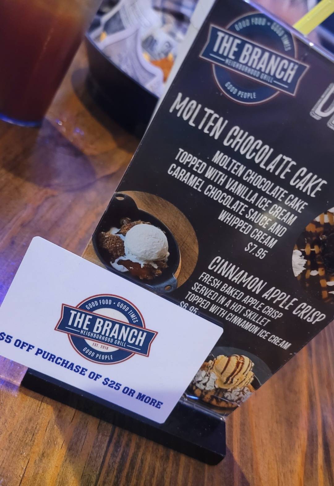 Menu at The Branch Neighborhood Grill restaurant, Spring Branch
