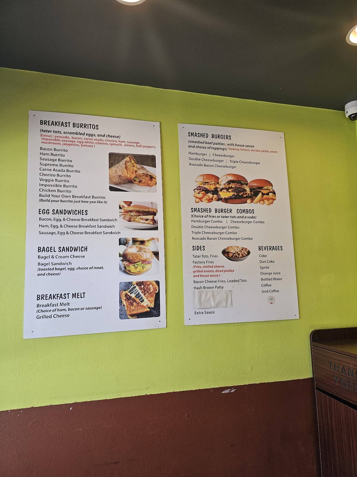 Menu at The Breakfast Burrito Factory restaurant, Los Angeles, W 8th St ...