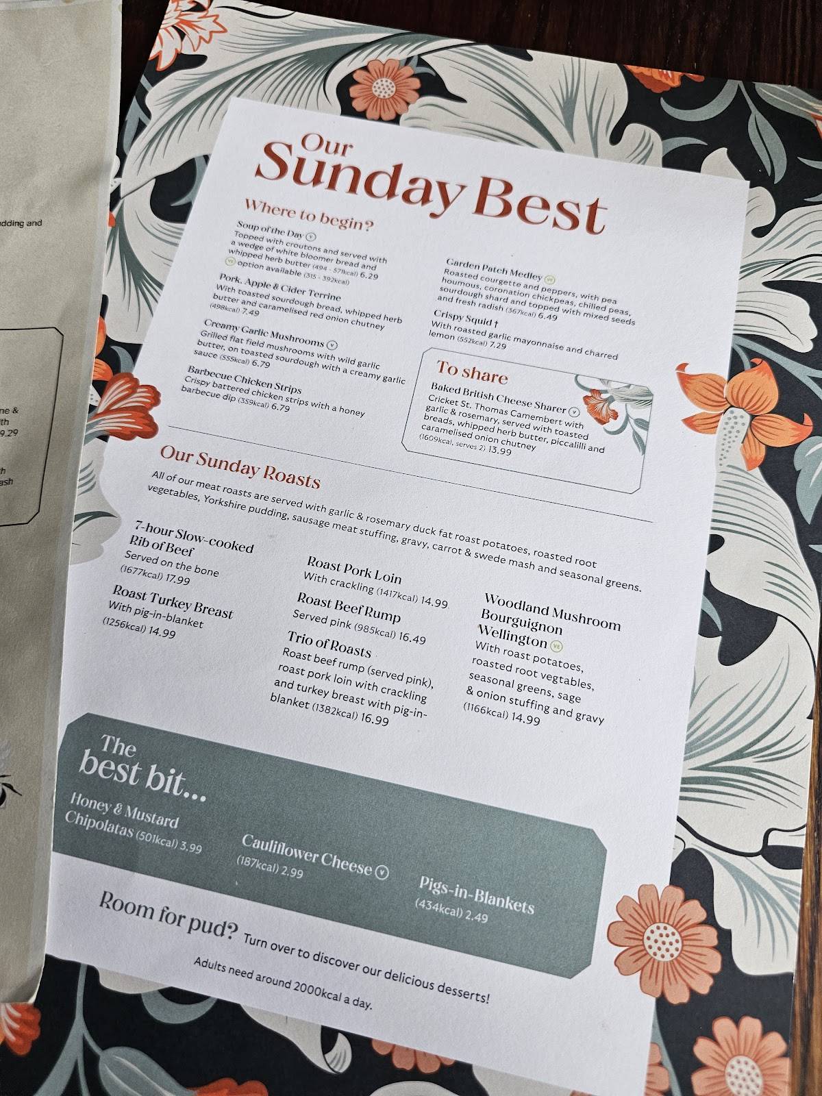 Menu at The Bridge pub & bar, Cambridge, Clayhithe Rd